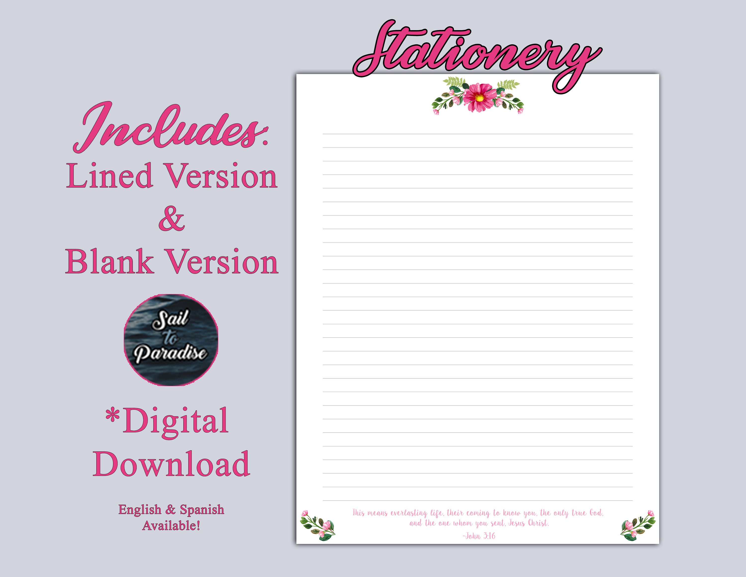 Printable Letter Writing Stationery JW Letter Writing Paper | Etsy