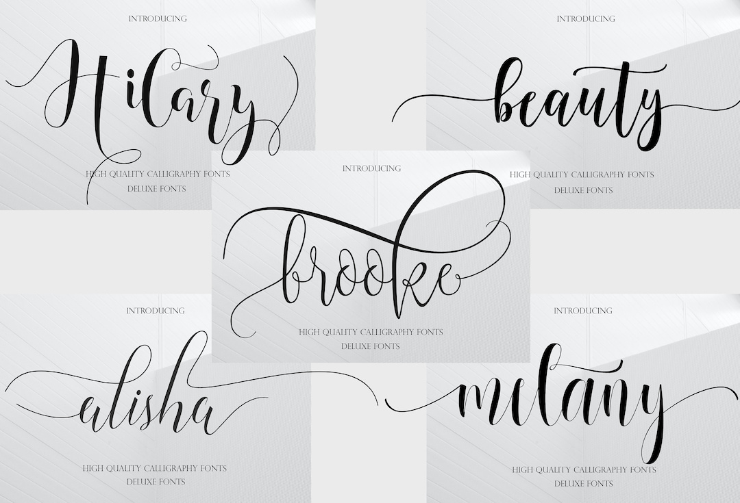 Calligraphy Font Set: 5 Modern Script Fonts (digital Download) - Etsy