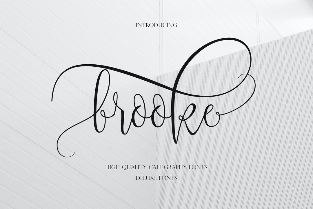 Brooke Calligraphy Font: Modern Script, Wedding Font (digital Download ...