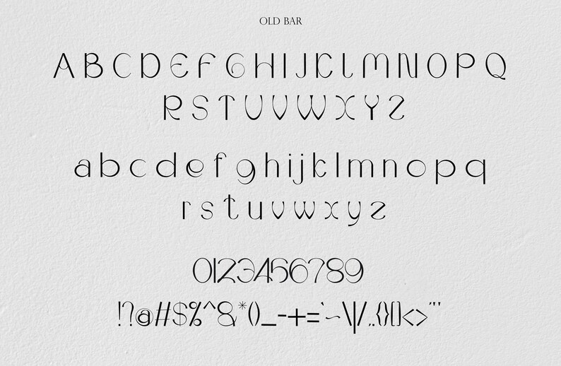 Old Bar Font: Minimalist Display Font (TTF Digital Download) - Etsy