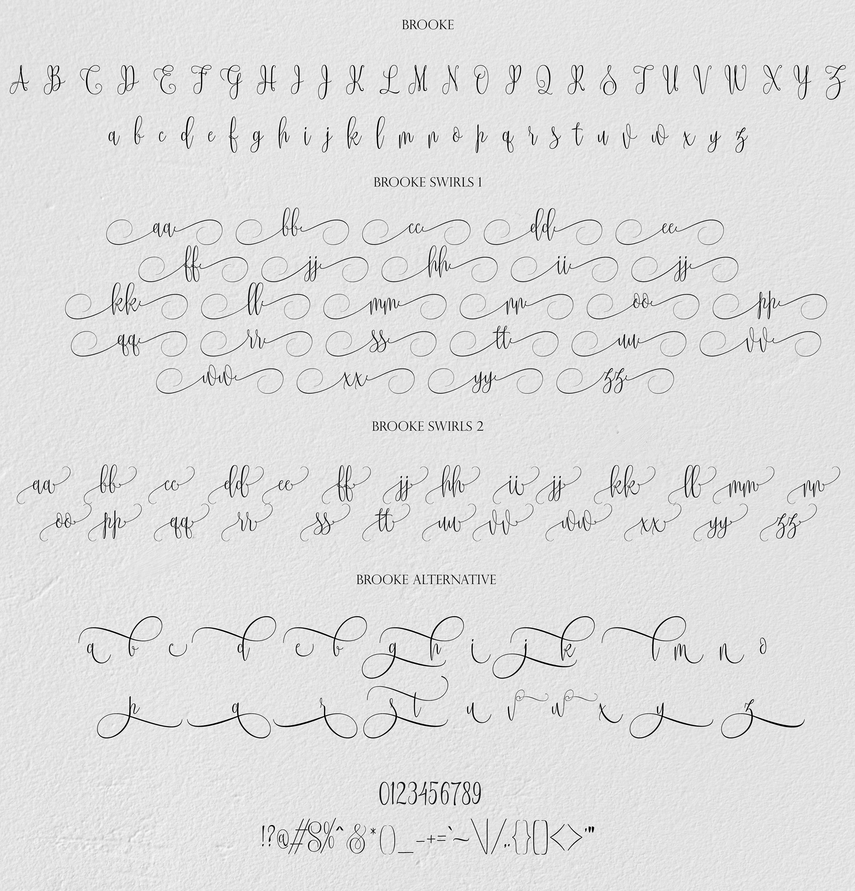 Brooke Calligraphy Font: Modern Script, Wedding Font (digital Download ...