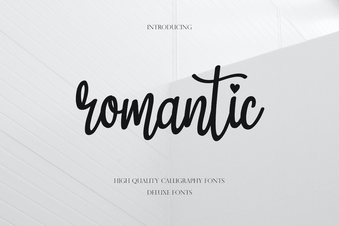 Romantic Heart Font: Cursive Calligraphy Font With Tails (digital ...