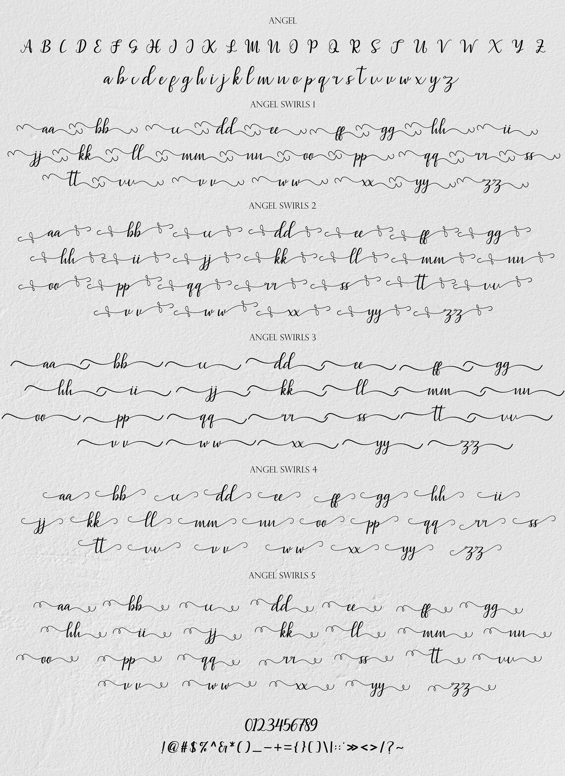 Angel Handwritten Font: Modern Calligraphy With Tails (commercial Font ...