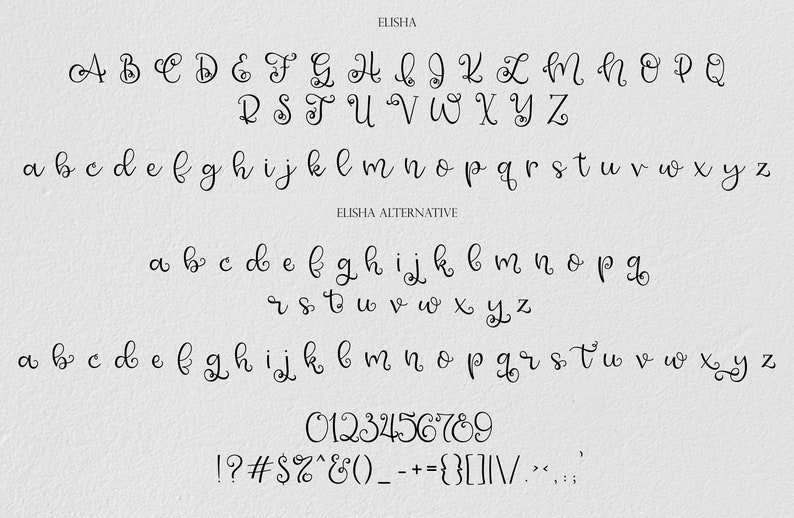 Elisha Calligraphy Font: Cursive Wedding Fonts (digital Download) - Etsy