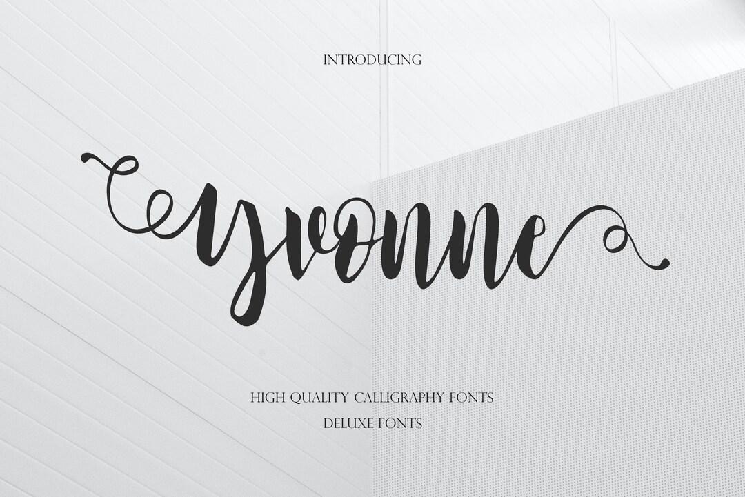 Yvonne Calligraphy Font: Script Brush, Wedding Design (digital Download ...