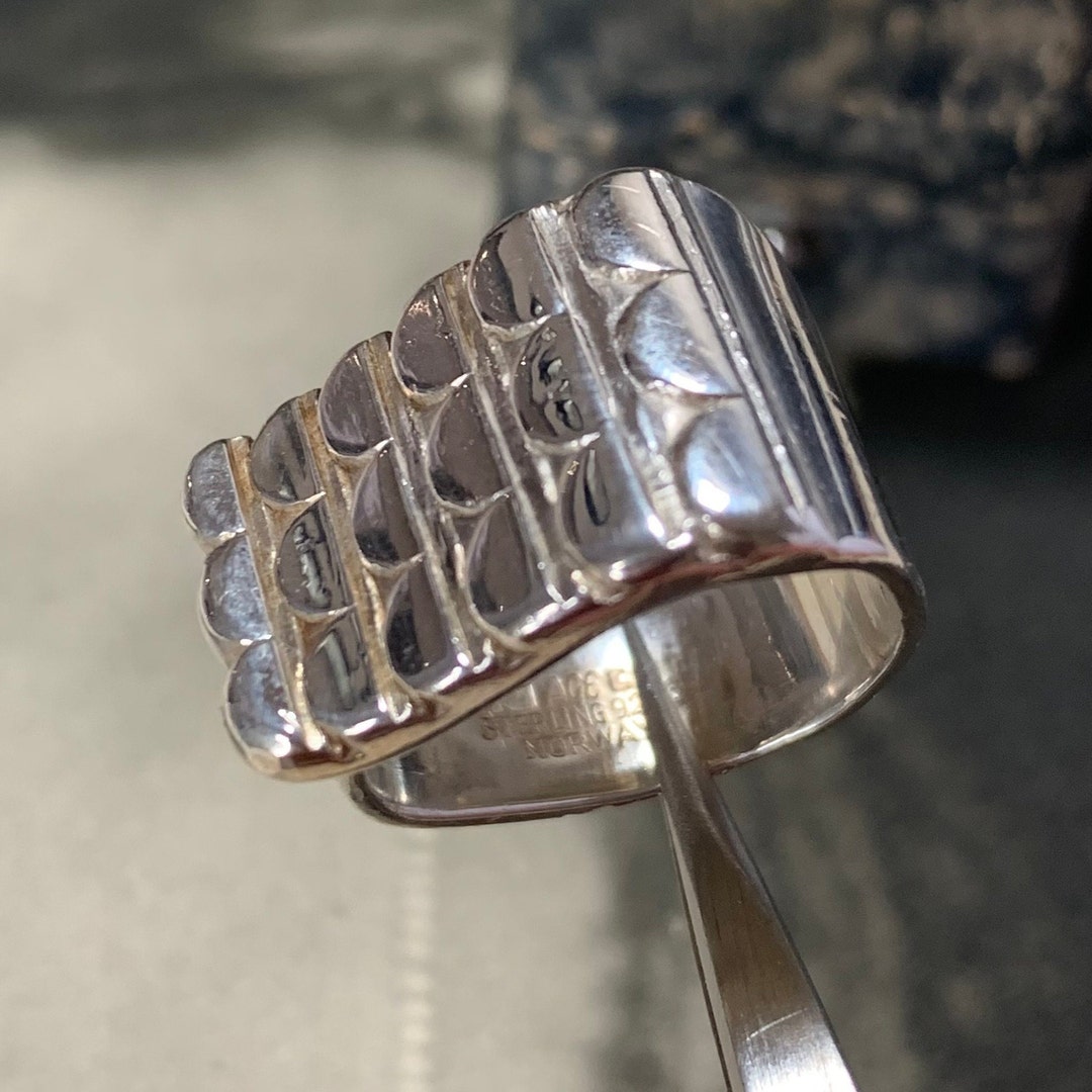 Dragon Scale Silver Ring 1960s Anna Greta Eker Scandinavian Ring 14 ...