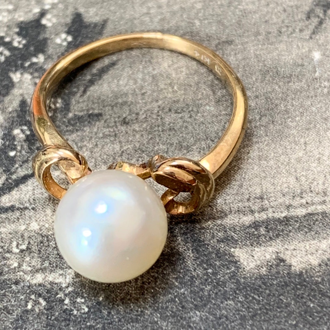 Mikimoto Pearl Ring. 8mm Akoya Pearl Set in 14ct Gold. It Bears the ...