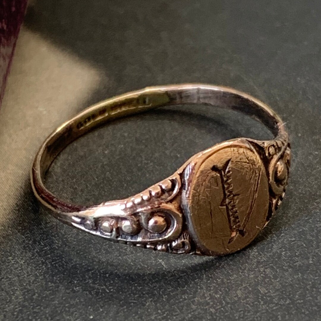 Antique Ornate Gold Signet Ring. Victorian Gold Ring Size M 1/2 UK - Etsy
