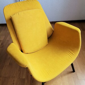 Vintage Yellow Winged Armchair / Alvin Lustig Style Lounge Chair ...