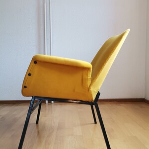 Vintage Yellow Winged Armchair / Alvin Lustig Style Lounge Chair ...