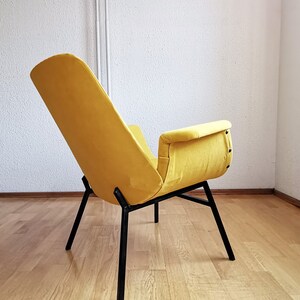 Vintage Yellow Winged Armchair / Alvin Lustig Style Lounge Chair ...
