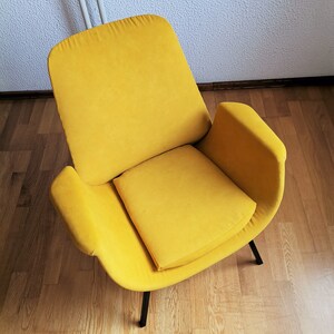 Vintage Yellow Winged Armchair / Alvin Lustig Style Lounge Chair ...