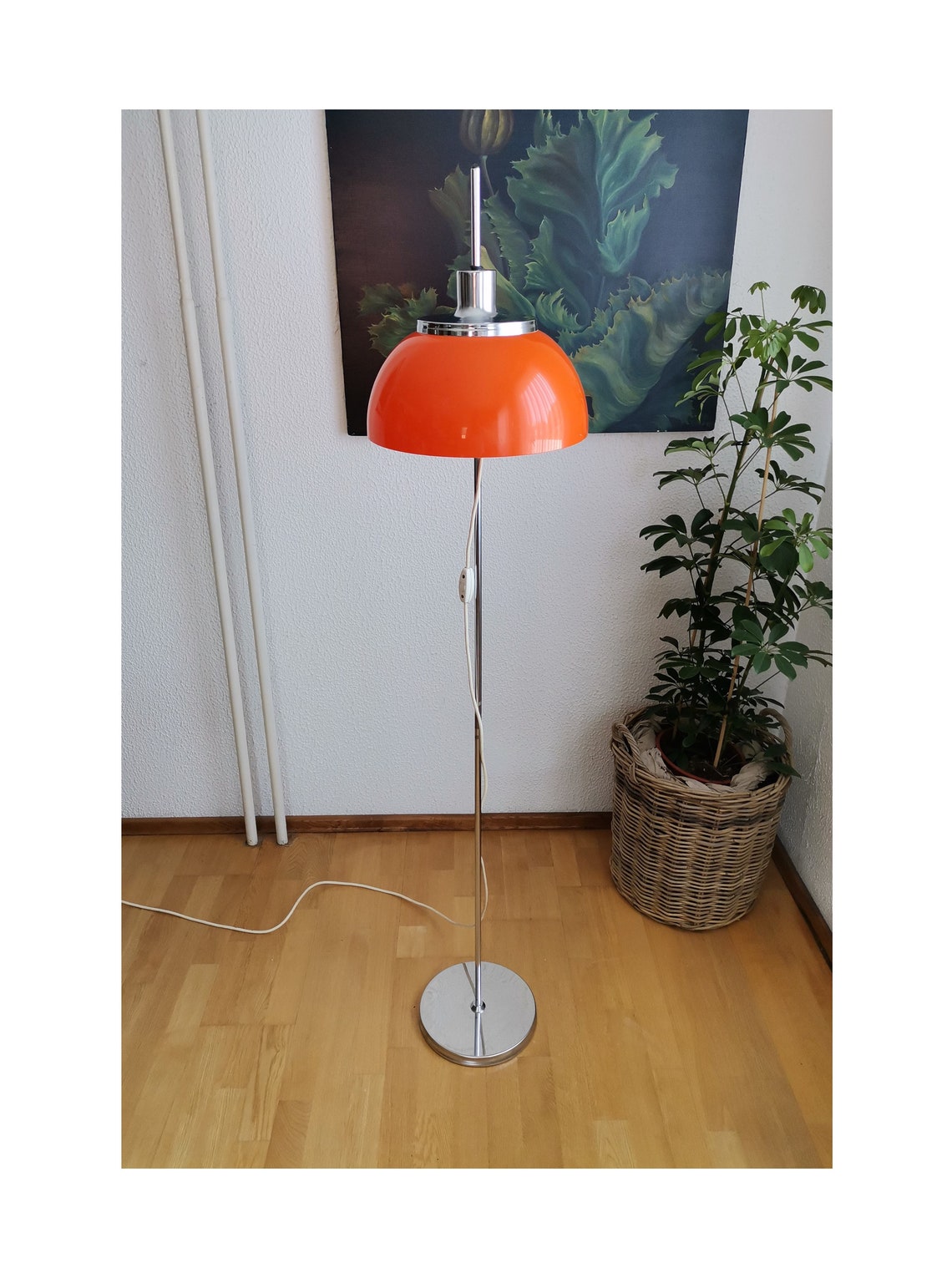 Harvey Guzzini Orange Faro Floor Lamp / Space Age Decor / 70s | Etsy