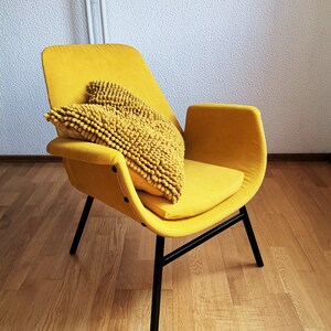 Vintage Yellow Winged Armchair / Alvin Lustig Style Lounge Chair ...