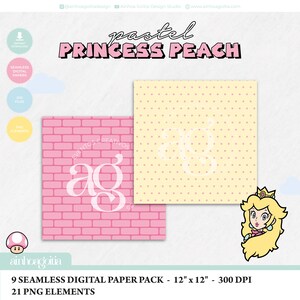 Pastel Princess Peach Digital Paper, Seamless Digital Paper, Peach ...