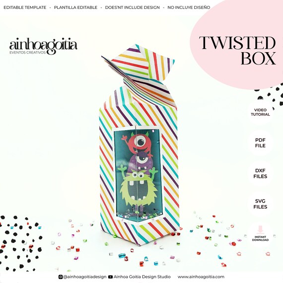 Twisted Favor Box Digital Template SVG With Video Tutorial - Etsy