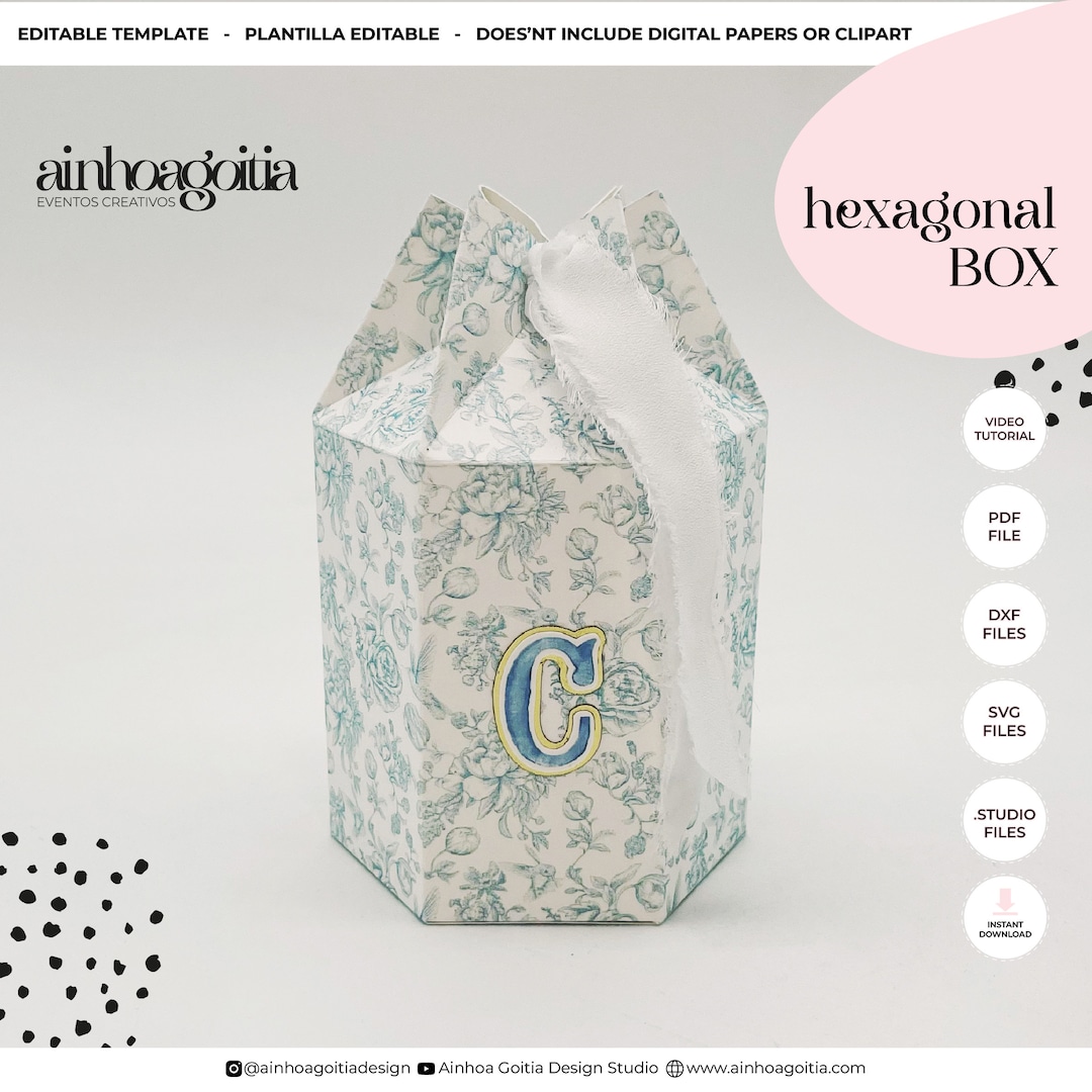 Hexagonal Favor Box Template SVG: DIY Gift Box (digital Download) - Etsy