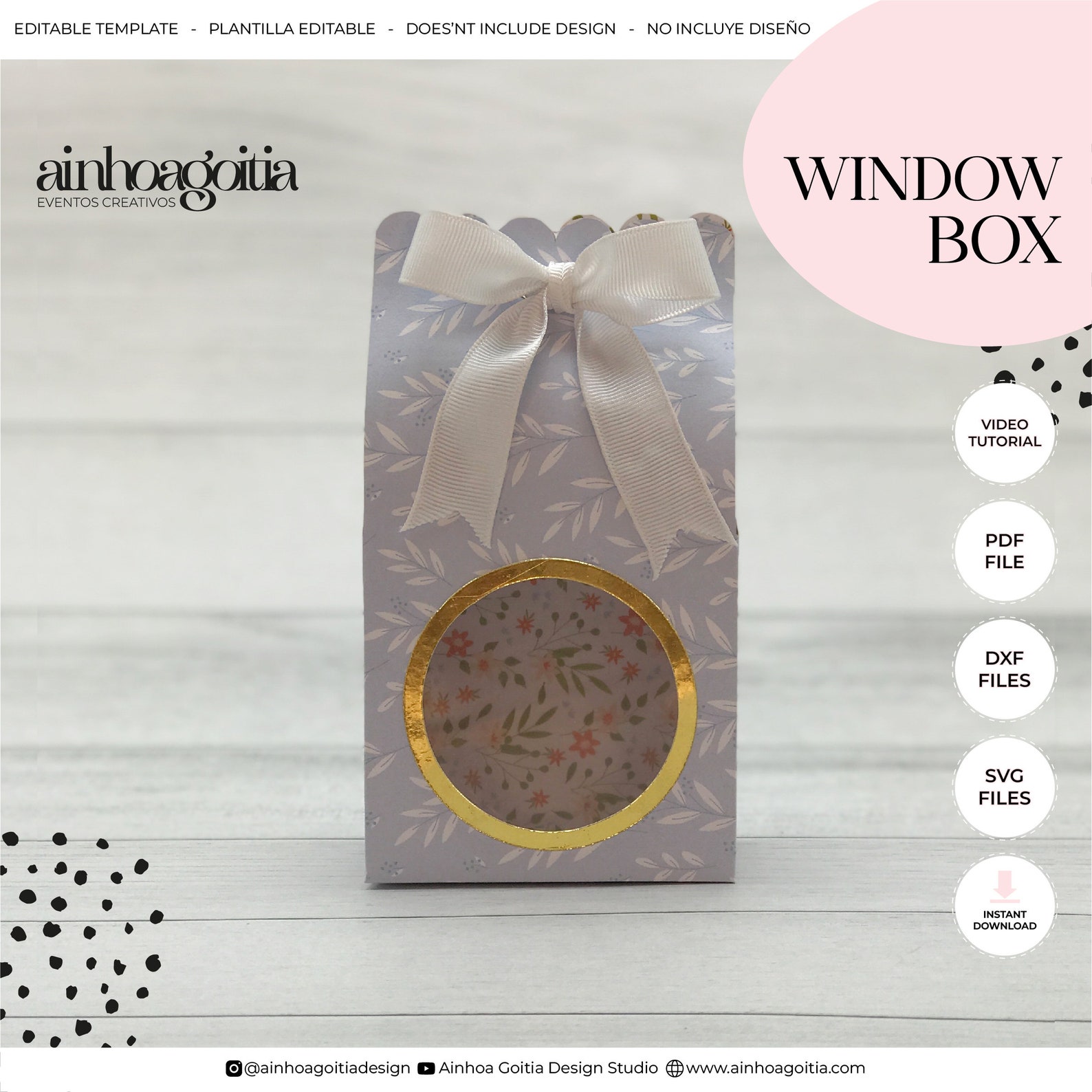 Favor Window Box Digital Template SVG With Video Tutorial - Etsy