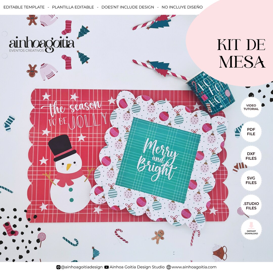 Party Table Set Digital Template SVG With Video Tutorial, Kit SVG ...