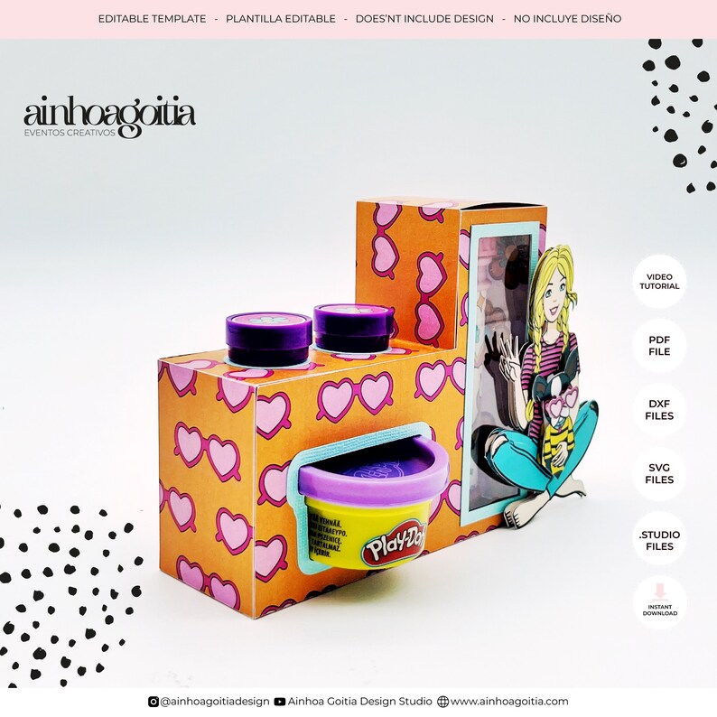Play Doh & Bubbles Box SVG Template: Activity Box Cut Files (digital ...