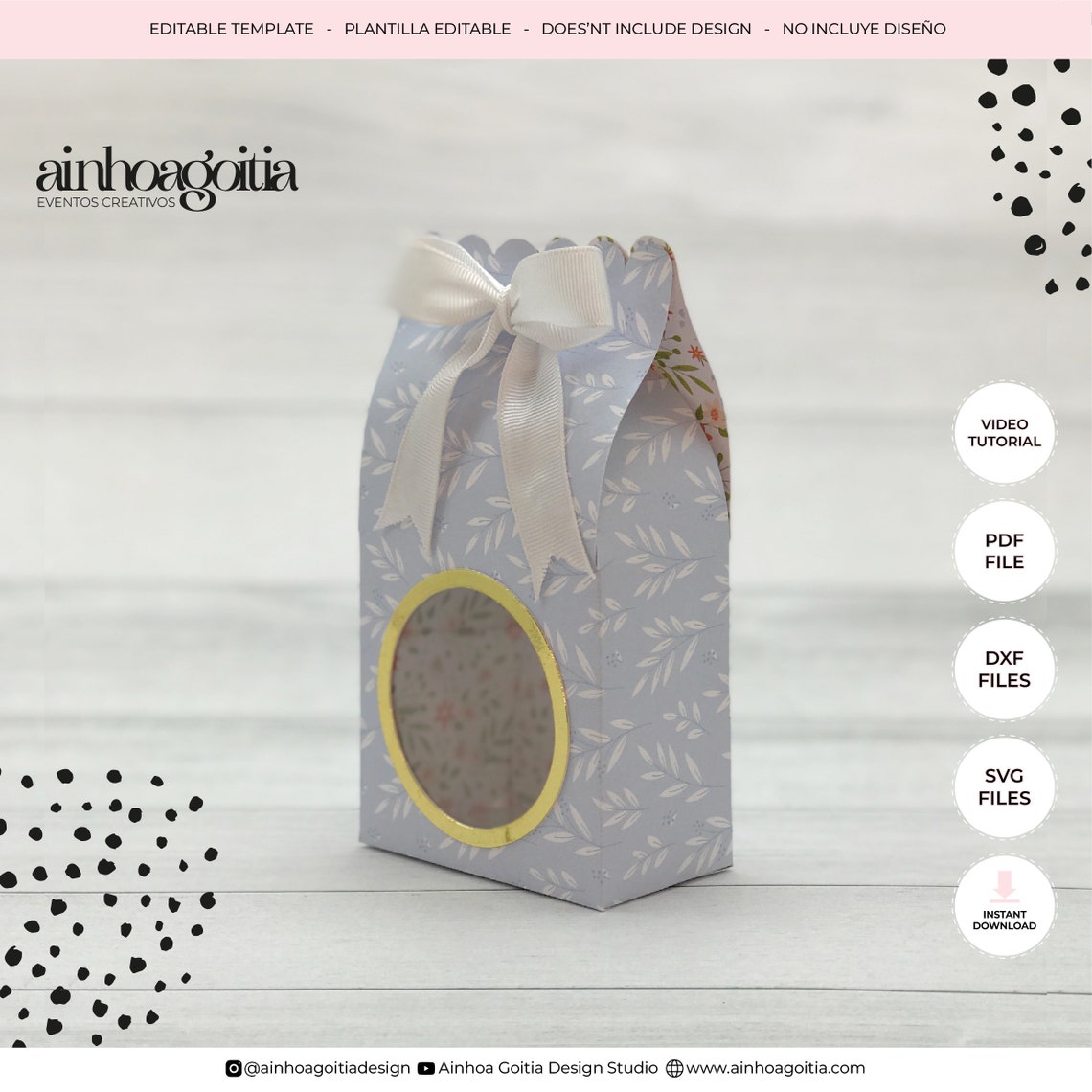 Favor Window Box Digital Template SVG With Video Tutorial - Etsy