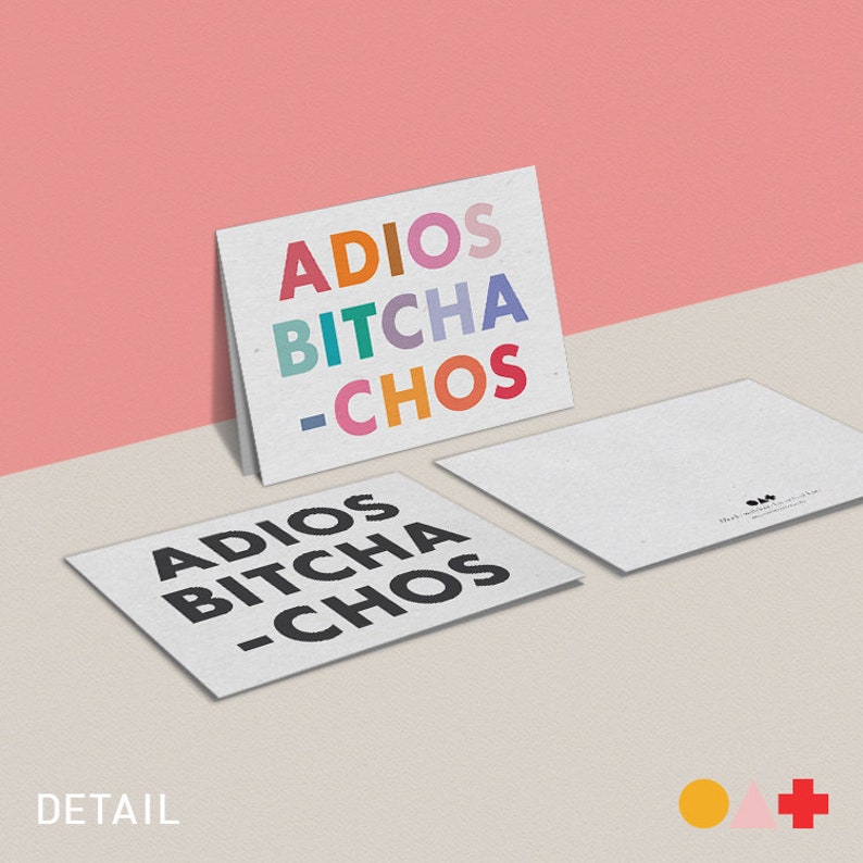 Adios Bitchacos Card Colorful Black and White Farewell | Etsy