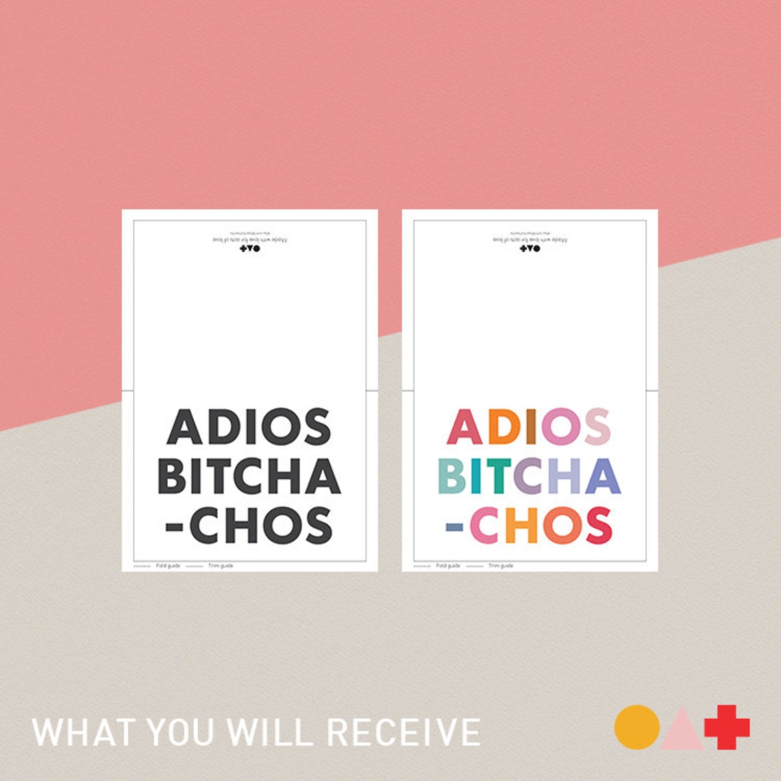 Adios Bitchacos Card Colorful Black and White Farewell | Etsy