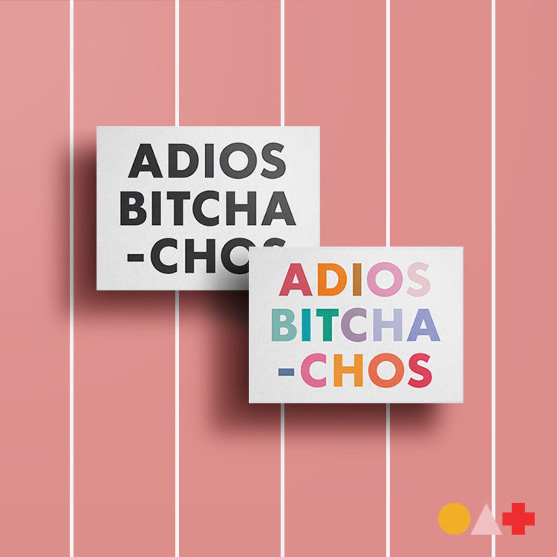 Adios Bitchacos Card Colorful Black and White Farewell | Etsy