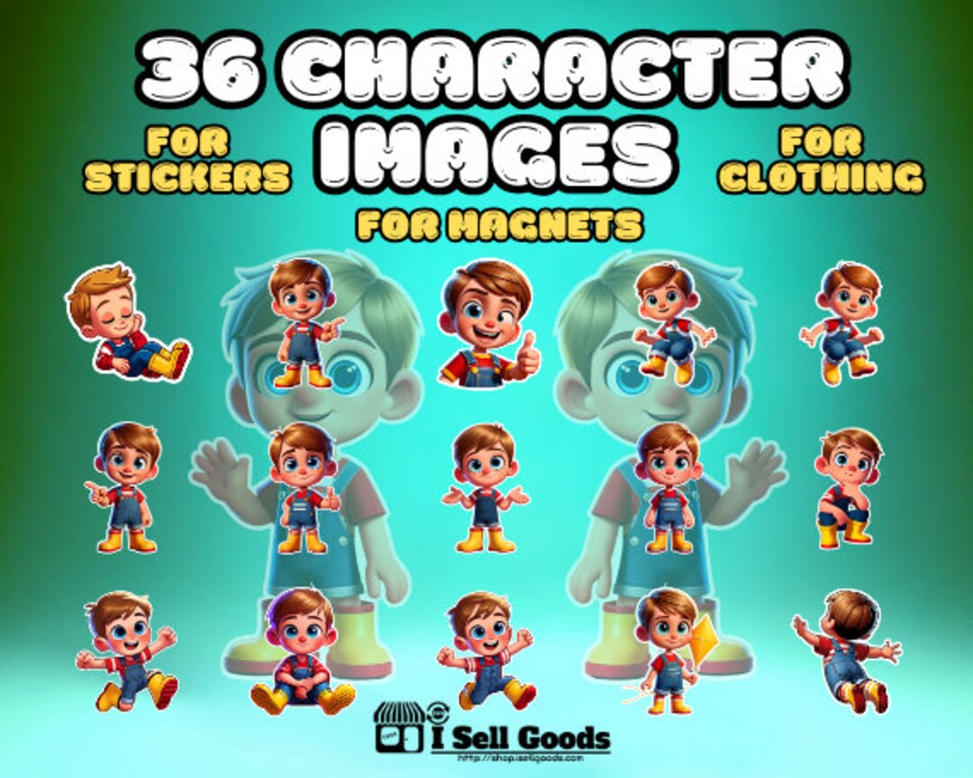 36 Sticker Images 3D Consistent Character PNG Images Stickers Magnets ...