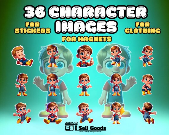 36 Sticker Images 3D Consistent Character PNG Images Stickers Magnets ...
