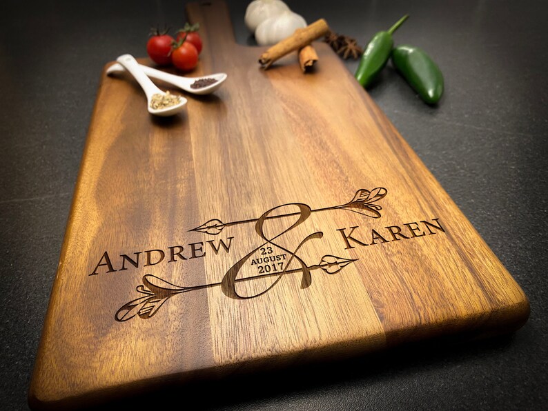Acacia Paddle Board Paddle Serving Board Personalized Bread - Etsy