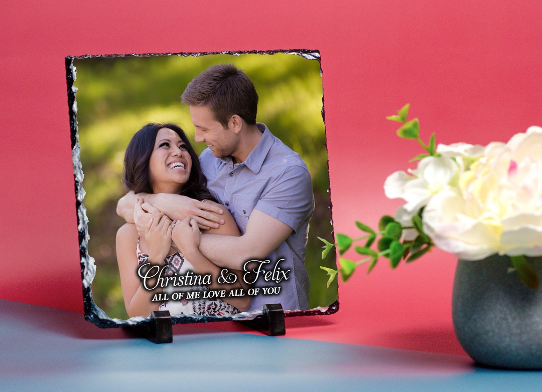 Photo Slate With Stand, Personalized Photo Slate , Anniversary Gift ...