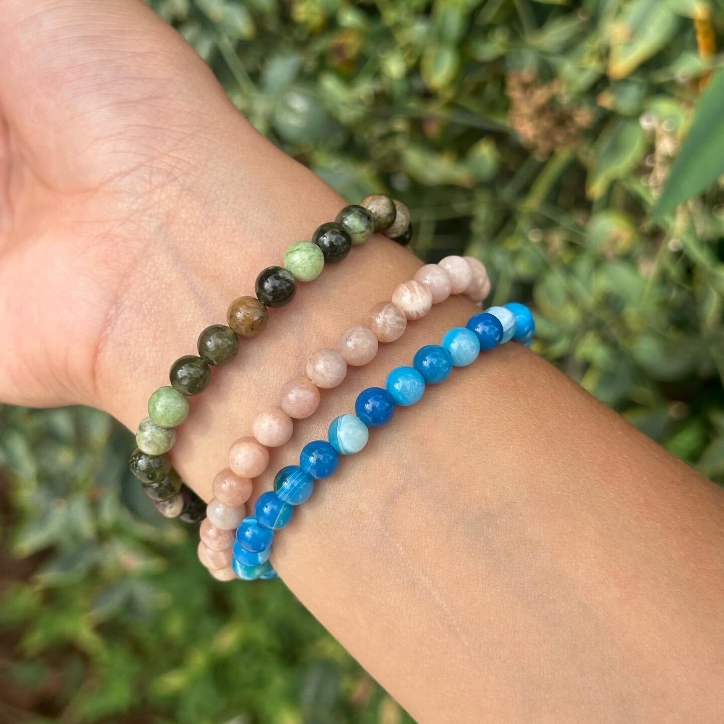 Natural Stone and Natural Shell Cross Elastic Bracelet - Etsy