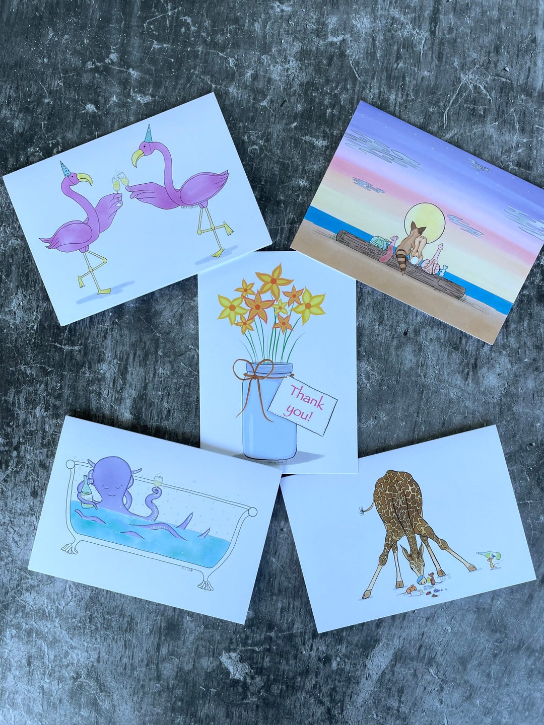 Colorful Birthday Card Pack - Etsy