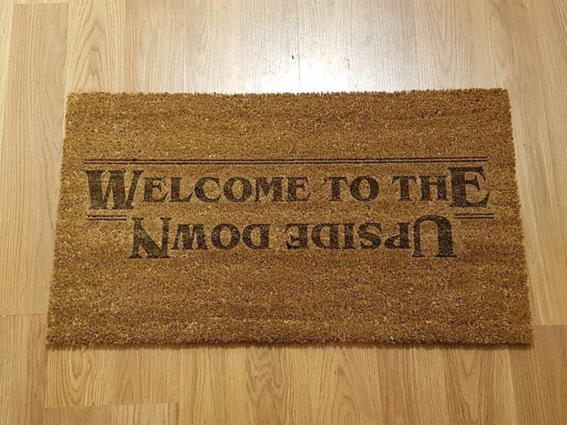 Stranger Things Inspired Door Mat Welcome to the Upside Down | Etsy