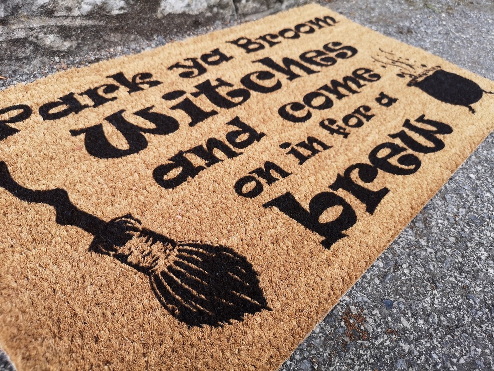 Park Ya Broom Witches Door Mat / Doormat / Cauldron / Pagan | Etsy