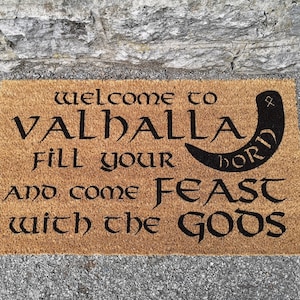 Welcome to Valhalla Door Mat / Doormat / Viking Gift / Pagan Gift ...