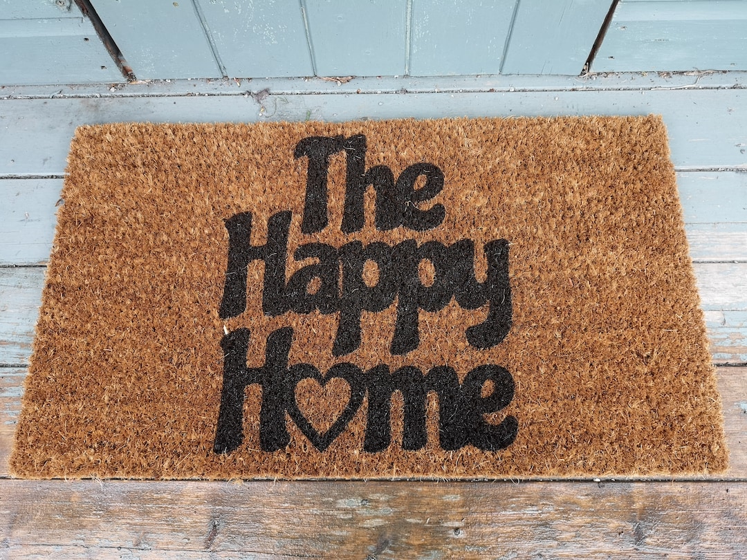 Welcome to the Happy Home Door Mat / House Warming Gift New Apartment ...