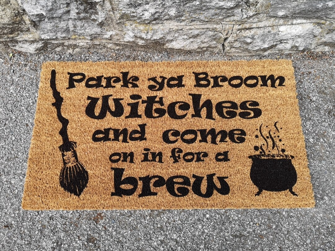 Park Ya Broom Witches Door Mat / Doormat / Cauldron / Pagan Gift ...