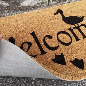Duck Welcome Door Mat With Duck Prints Doormat - Etsy