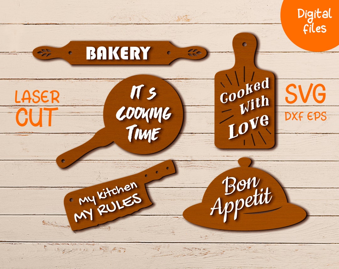 Personalized Kitchen Sign Svg, Digital Kitchen Wall Decor for Glowforge ...