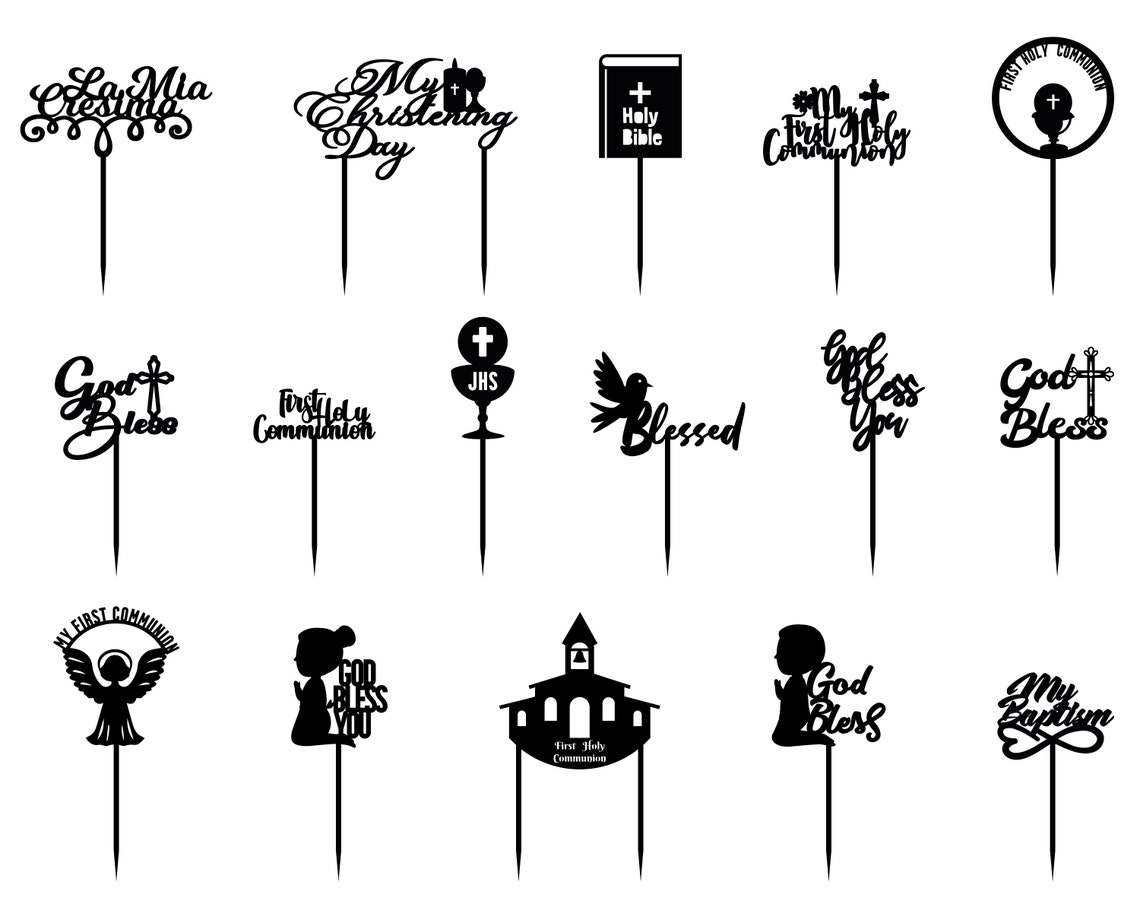 First Communion Cake Topper svg God Bless You png Design for | Etsy