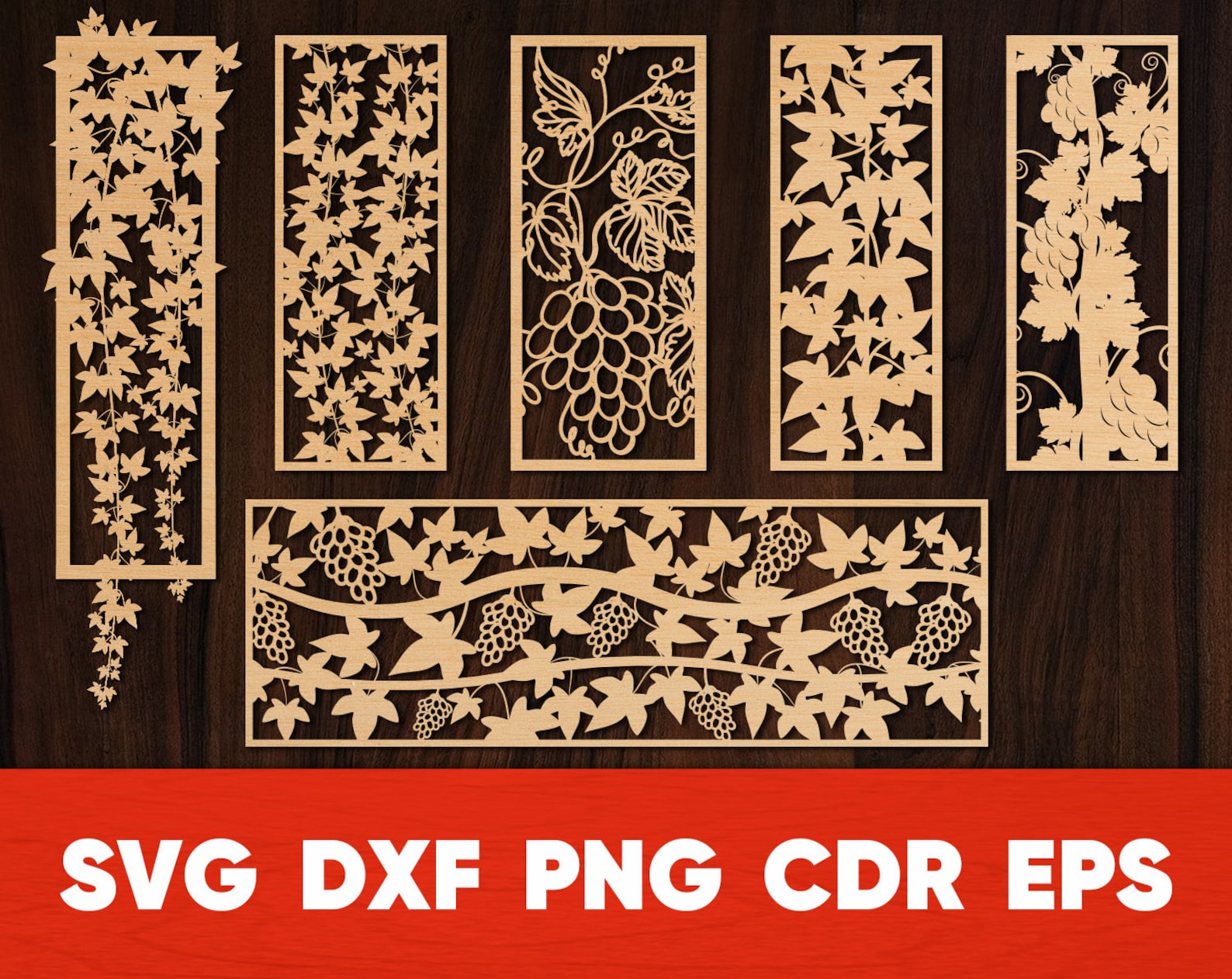 Grapevine Panel Svg Set Room Divider Ornaments Bundle Dxf - Etsy Canada