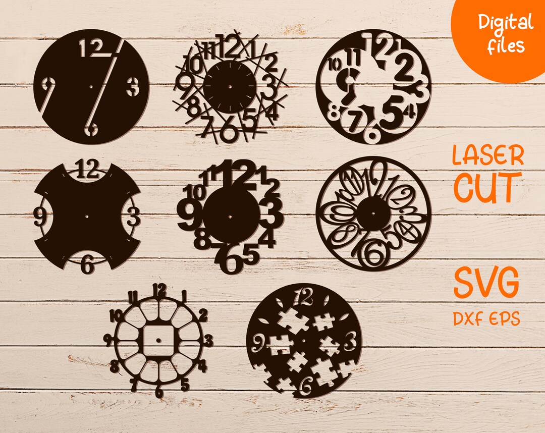 Wall Clock Svg Lasere Cut File for Glowforge and Cricut, Wall Decor ...