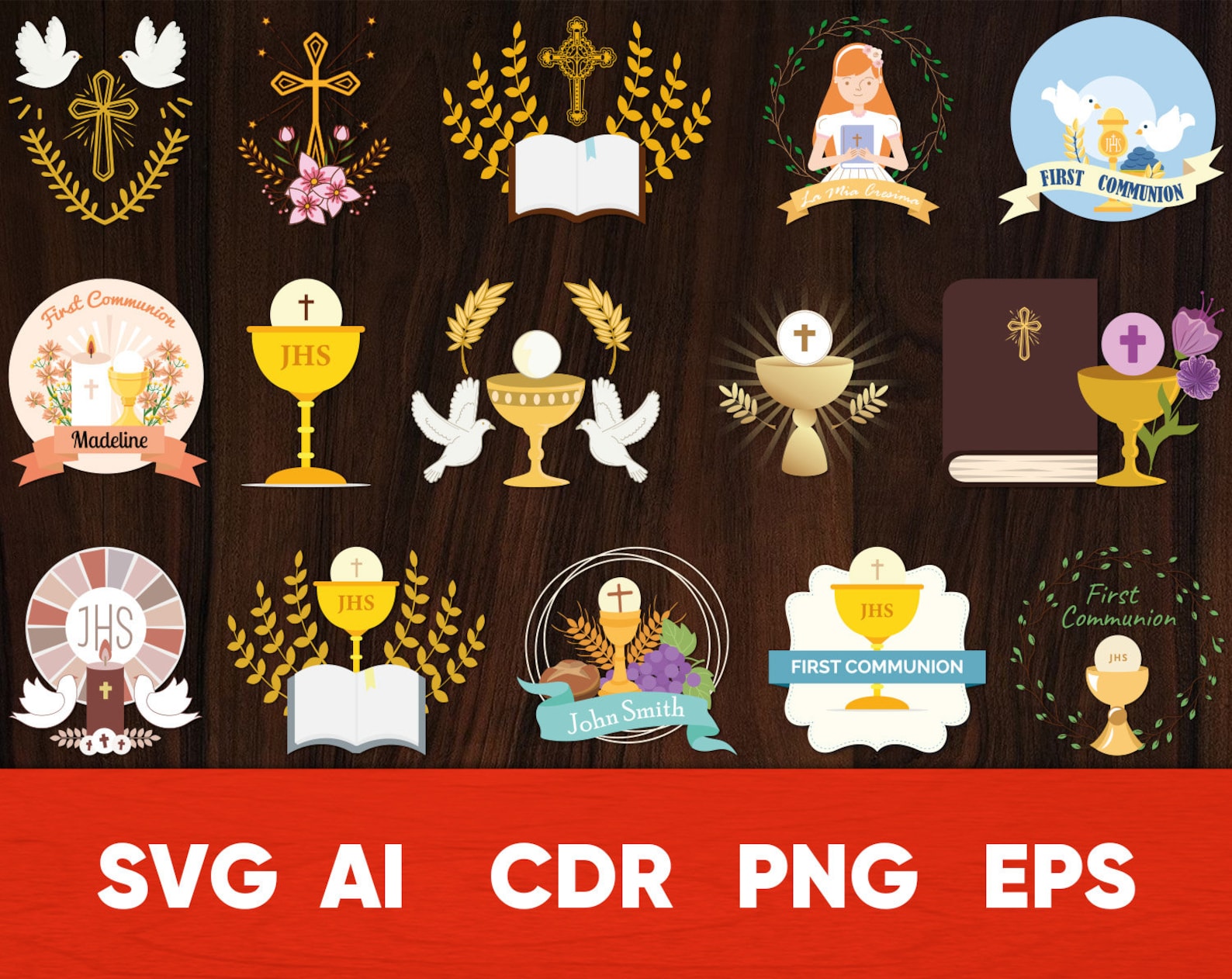 Primera Comunión SVG JHS Christian Baptism svg sticker - Etsy México