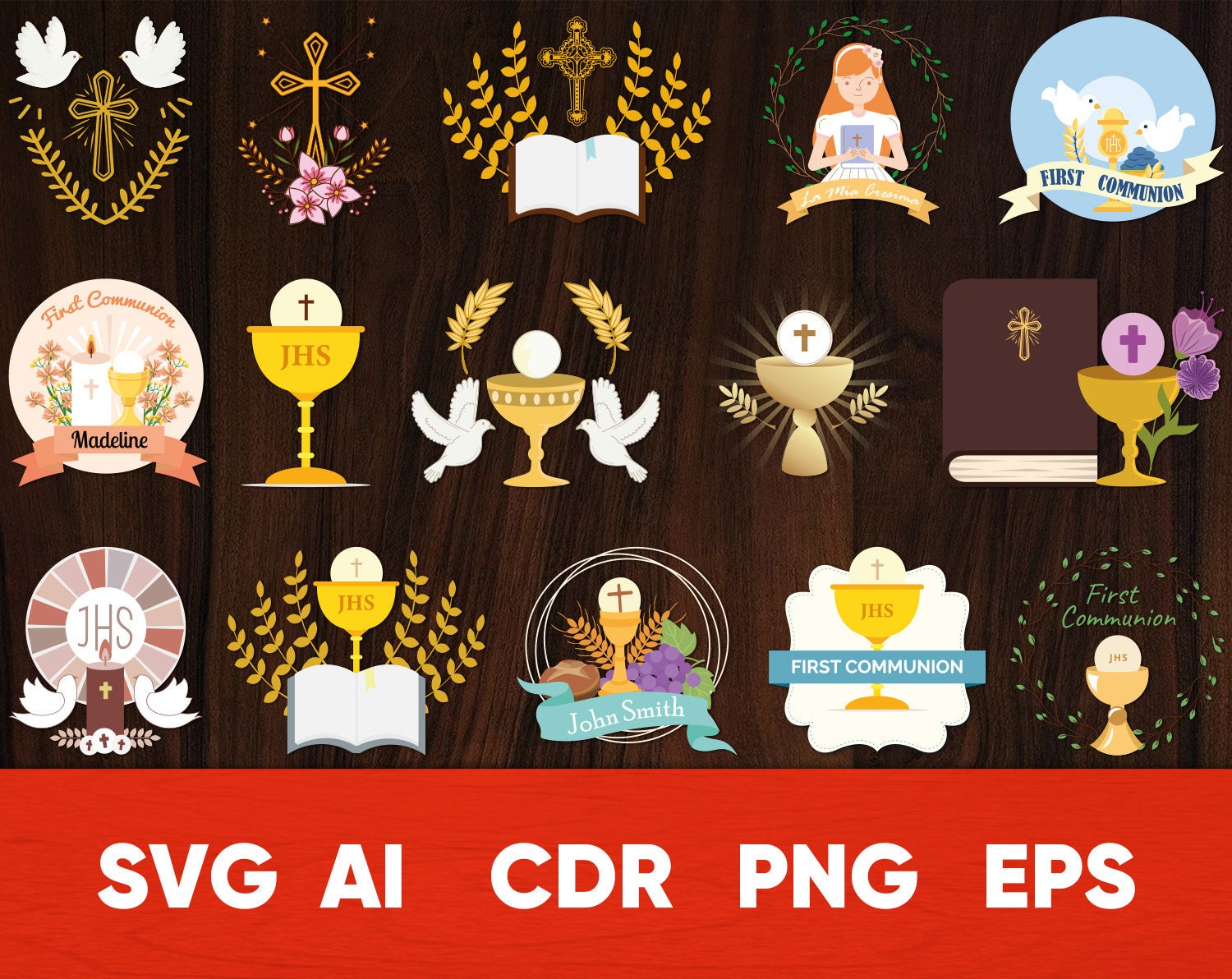 First Communion SVG JHS Christian Baptism Svg Sticker - Etsy UK