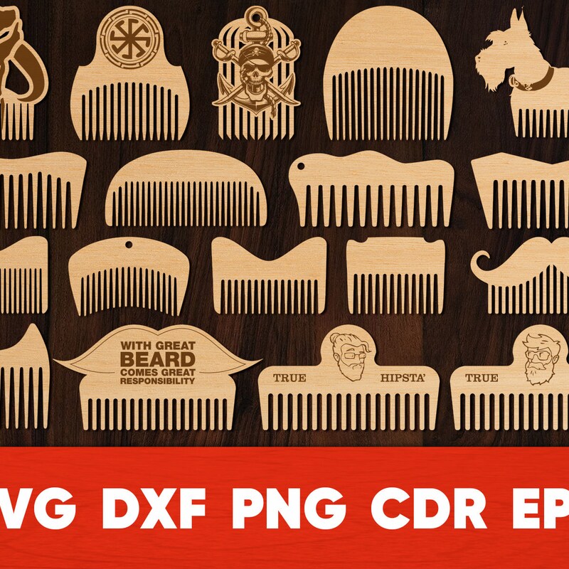 Beard Comb Svg Files - Etsy