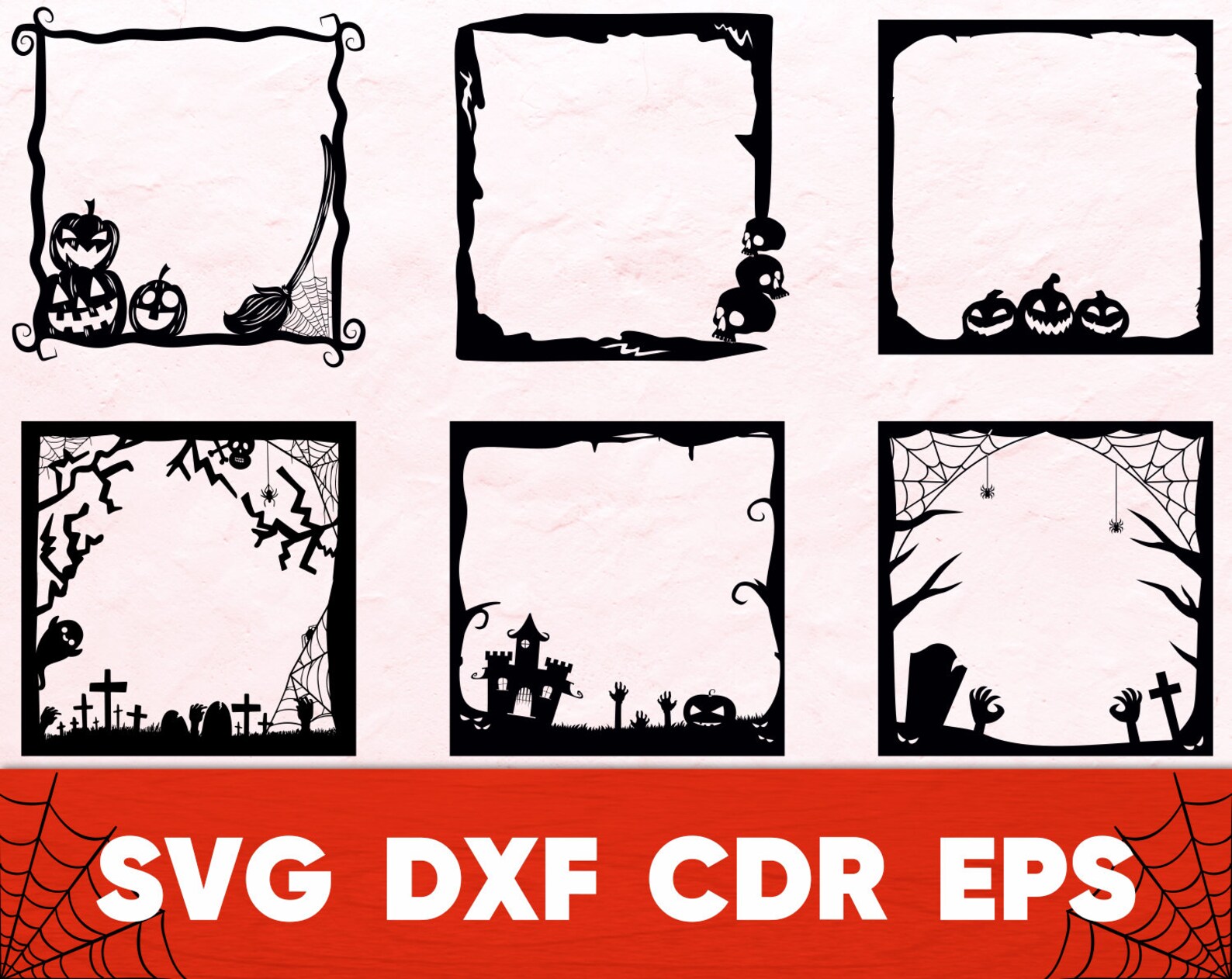 Halloween Frame Svg Digital Cut File for Cricut Cnc Family | Etsy