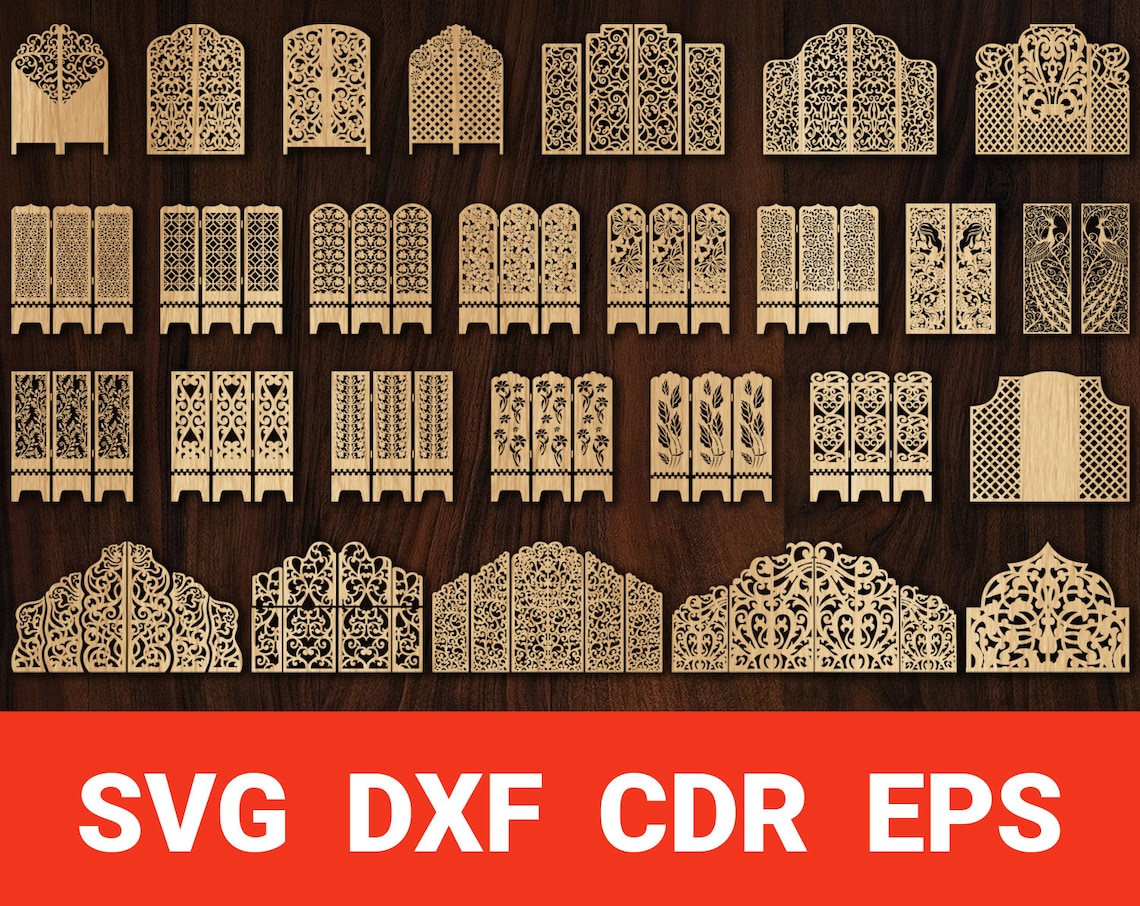 Decorative Screen Pattern Svg Lattice Screen Vector Gate Fold Laser Cut ...
