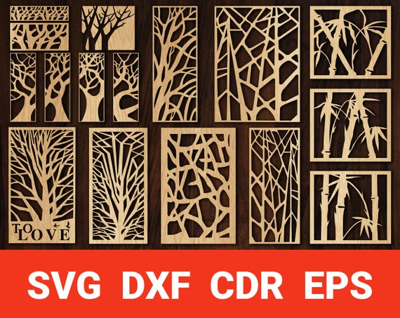 Tree Wall Decoration Svg Leaf Panel Pattern Decorative Room - Etsy